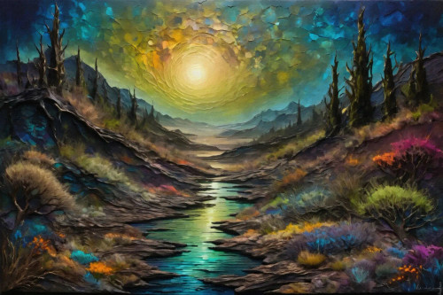 Buy Where Science Meets Spirit 02 - Mystical Impressionism Painting ...