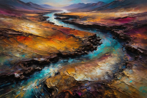 Buy The Sentient Artist 01 - Abstract, Landscape Painting Online | Fizdi