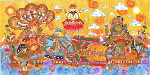 Buy Ananthasayanam – Kerala Mural Art Of Divine Serenity - Kerala Mural ...