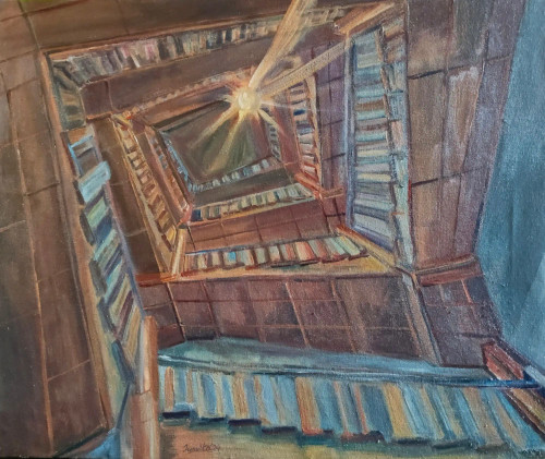 Buy Infinity Stairs - Abstract, Dynamic, Geometric Painting Online | Fizdi