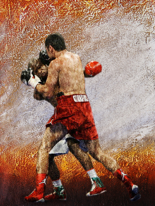 Buy Boxing 01 - Textured, Dynamic, Semi-abstract Painting Online | Fizdi