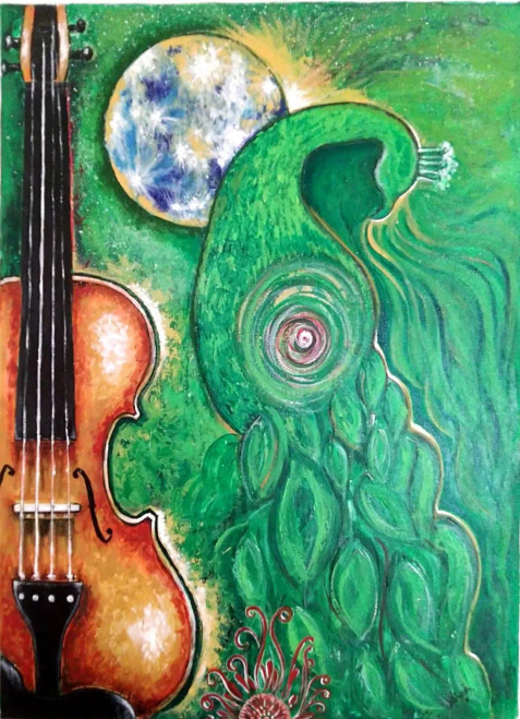 Buy Sa, Shadjam, The First Of Seven Swaras - Abstract Fusion Painting ...
