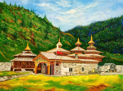 Buy Mahasu Hanol Temple - Realistic Landscape Painting Online | Fizdi
