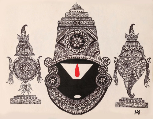 Buy Lord Balaji Mandala Art - Traditional Mandala Painting Online | Fizdi