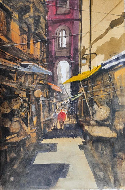Buy Market - Urban Realism Painting Online | Fizdi