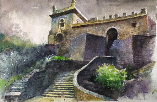 Buy Old Fort (ART-662-118872) - Handpainted Art Painting - 20in X 13in ...