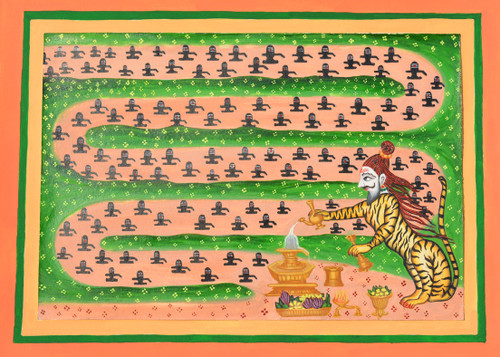 Buy siva worshiped by purushamriga Handmade Painting by RADHIKA G. Code ...