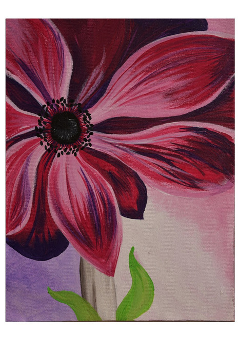 Buy flower in pink Handmade Painting by Menaka Saravanan. Code:ART_3384 ...