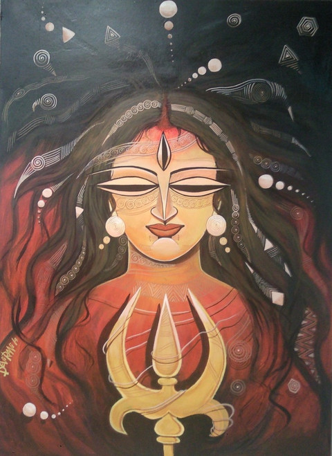Buy Devi 1 - Symbolic, Spiritual, Bold Painting Online | Fizdi