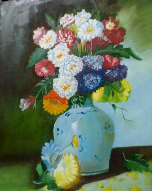 Flowering Inferno - 18in X 24in,ART_NJPL08_1824,Acrylic Colors,Canvas ...