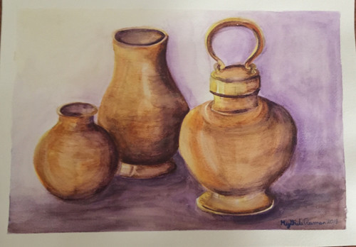 Buy Grandmas Crockery Handmade Painting by Mythili Raman. Code:ART_4376 ...