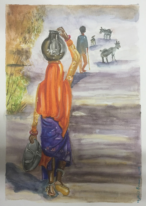 Buy Heading Home Handmade Painting by Mythili Raman. Code:ART_4376 ...