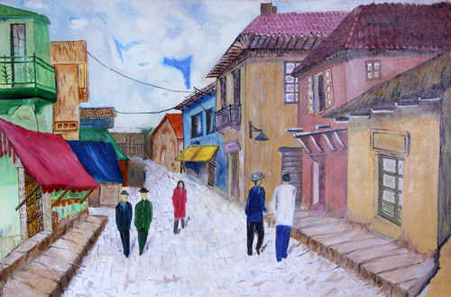 Buy STREET Handmade Painting by NAVIN CHANDAR KAPOOR. Code:ART_5341 ...