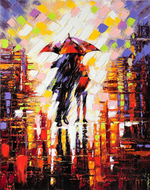 Buy Rainy Day Abstract - Abstract, Impasto, Urban Painting Online | Fizdi