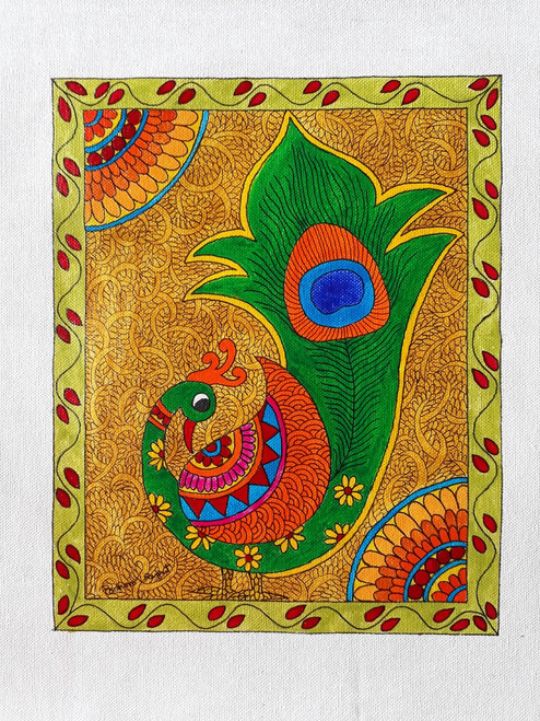 Buy Peacock Handmade Painting by POONAM VIRENDRA RAJPUT. Code:ART_254 ...