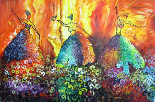 Buy Dancers Of Endless - Abstract, Dynamic, Bold Painting Online | Fizdi