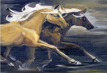 Buy 55animal08 - Impressionistic, Dynamic, Earthy Painting Online | Fizdi
