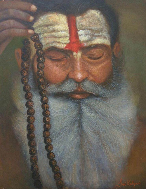 Buy Sadhu - Realism, Spiritual, Portrait Painting Online | Fizdi
