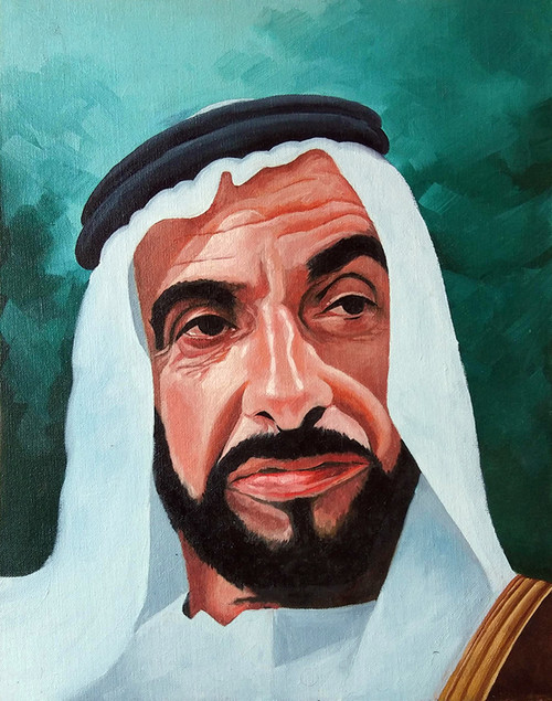 Buy Sheikh Zayed bin Sultan Al Nahyan Handmade Painting by BIRENDRA ...