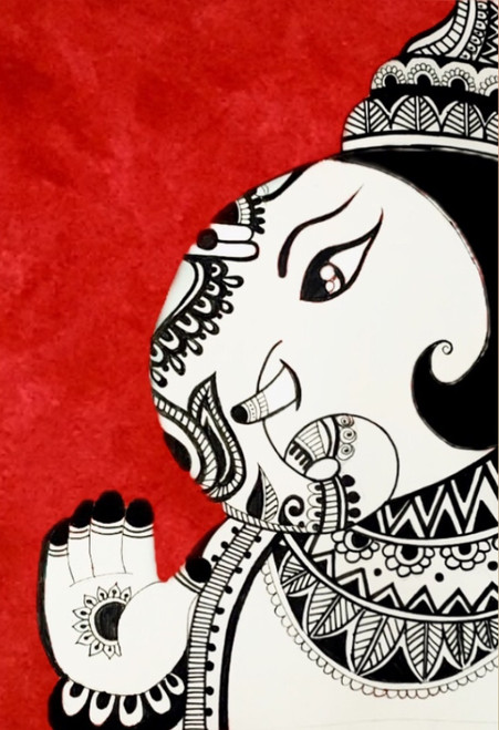 Buy Mandala Ganesha Handmade Painting by AKASH BHISIKAR. Code:ART_5557 ...