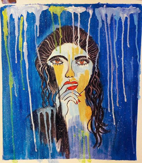 Buy Blue - Abstract Portrait Painting Online | Fizdi