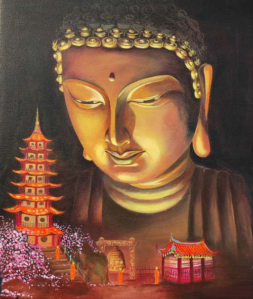 Buy Middle Way Acrylic Painting Original Signed Artwork - Spiritual ...