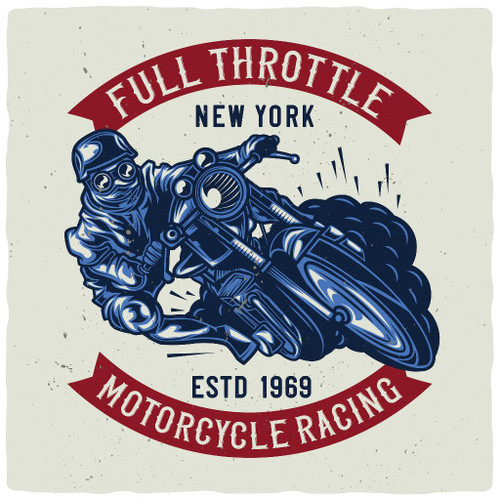 Shop Full Throttle Racing (PRT_1840) - Canvas Art Print - 27in X 27in ...