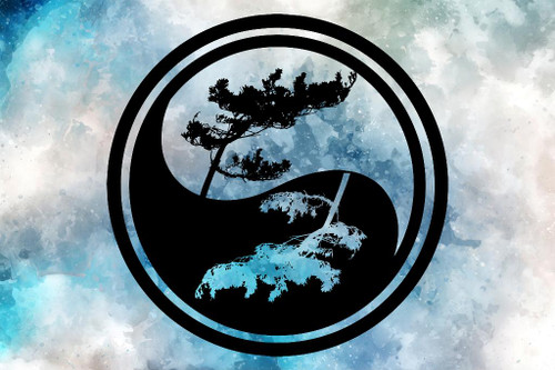 Shop Tree Art With Blue Background 3 (PRT_1954) - Canvas Art Print ...