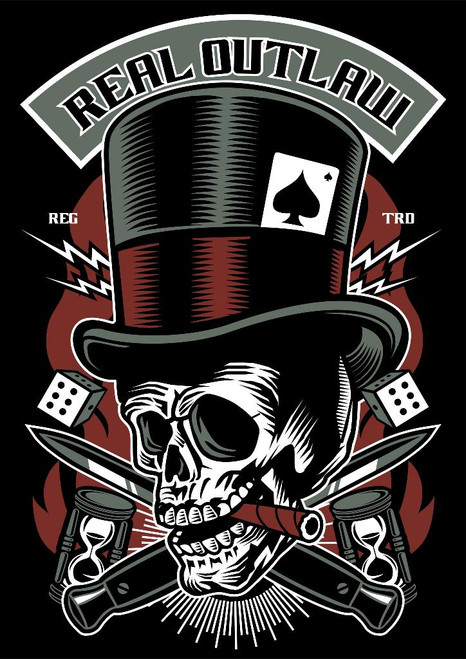 Shop Outlaw Skull (PRT_3492) - Canvas Art Print - 21in X 29in Canvas ...