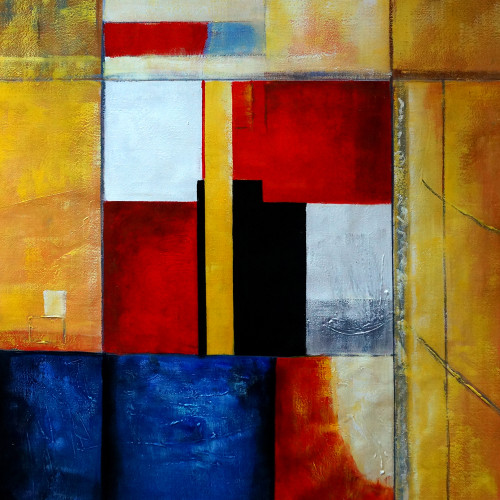 Buy Connected Segment - Geometric, Abstract, Modern Painting Online | Fizdi