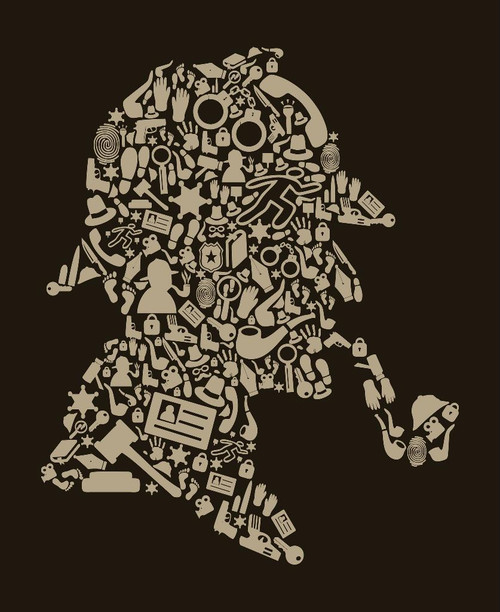 Buy Sherlock Holmes - Symbolic Collage Art Painting Online | Fizdi