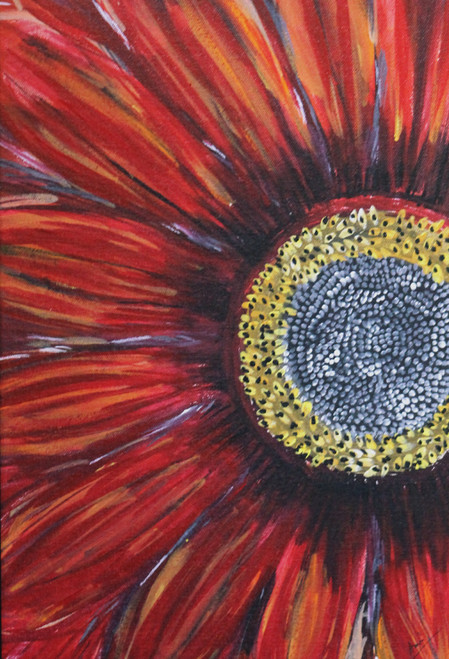 Buy My Vermillion Flower - Abstract Floral Art Painting Online | Fizdi