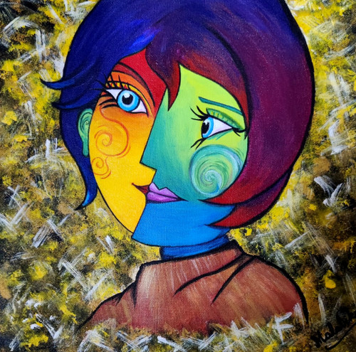 Buy Woman Inside Man - Surreal, Abstract, Bold Painting Online | Fizdi