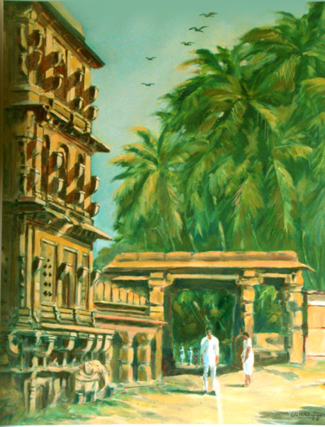 Buy Badami Temple Karnataka Handmade Painting by ULHAS JOSHI. Code:ART ...