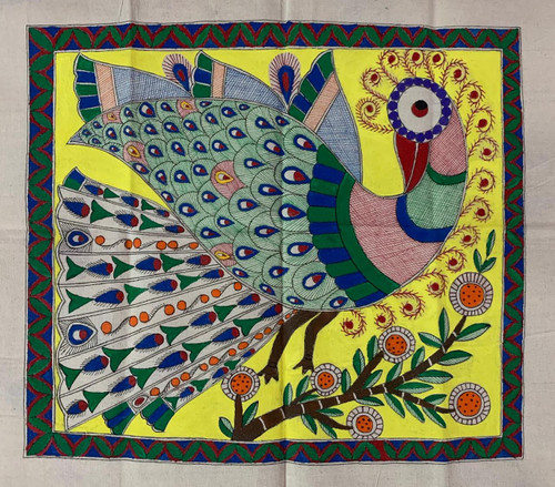 Buy Peacock on a branch Handmade Painting by ANTARA VERMA. Code:ART ...