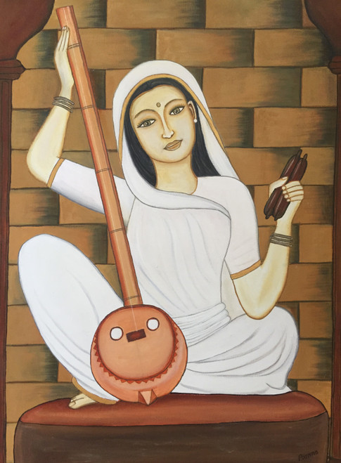 Buy Meera - Traditional, Spiritual, Serene Painting Online | Fizdi