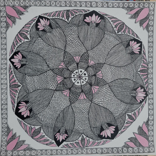 Buy MACHHALI RAS MITHILA OR MADHUBANI PAINTING Handmade Painting by ...