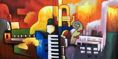 Buy Musical Modern Art - Abstract, Modern, Vibrant Painting Online | Fizdi