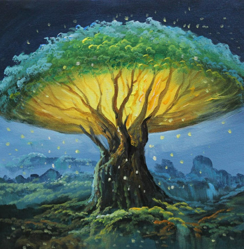 Buy Magical Tree By ARTOHOLIC Handmade Painting by ARTOHOLIC. Code:ART ...
