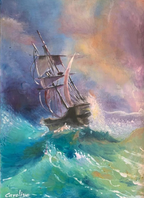 Buy Ship - Impressionist, Marine Painting Online | Fizdi