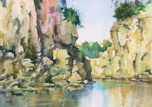 Buy Bend Suspense Handmade Painting by SANDEEP KHEDKAR. Code:ART_8495 ...