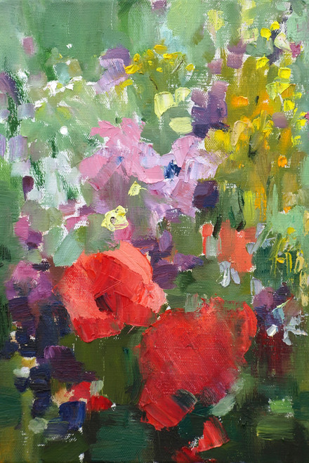 Buy Abstract Blossoms - Impressionist Floral Abstraction Painting ...