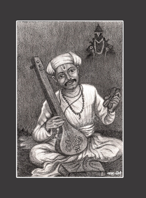 Buy Sant Tukaram Maharaj - Realistic Pencil Sketch Painting Online | Fizdi