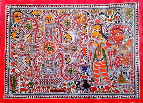 Buy Madhubani Painting Kohbar Kobar - Folk, Traditional, Vibrant ...