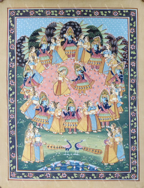 Buy Radha Krishna Raslila Painting - Traditional, Rajasthani, Spiritual ...
