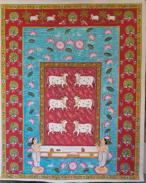 Buy Traditional Wall Painting Of Beautiful Cow In Kamal Talai Indian ...