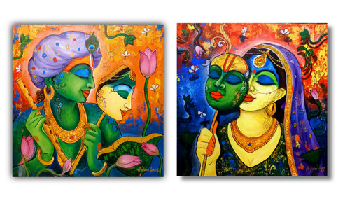 Buy Mask Of Love - Contemporary, Figurative, Mystical Painting Online ...