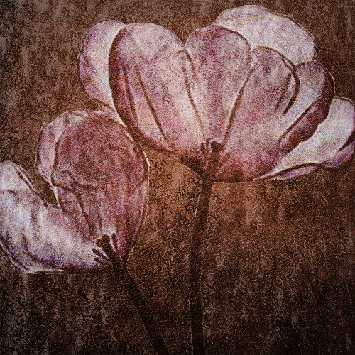 DuskyFlowers - 32in X 32in,31Flower49_3232,Red, Pink, Orange,80X80 ...