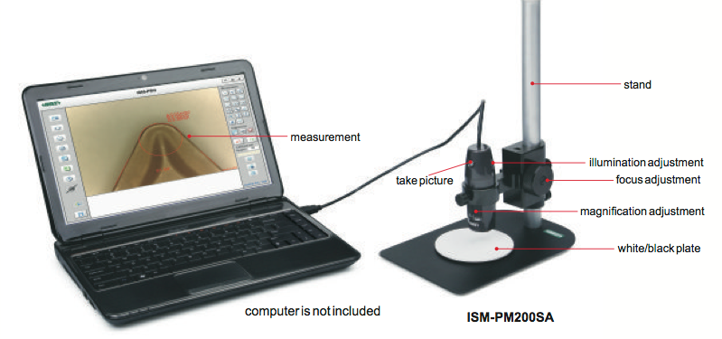 Insize Digital Microscope With Stand & ISM-PRO Software - Light Tool Supply