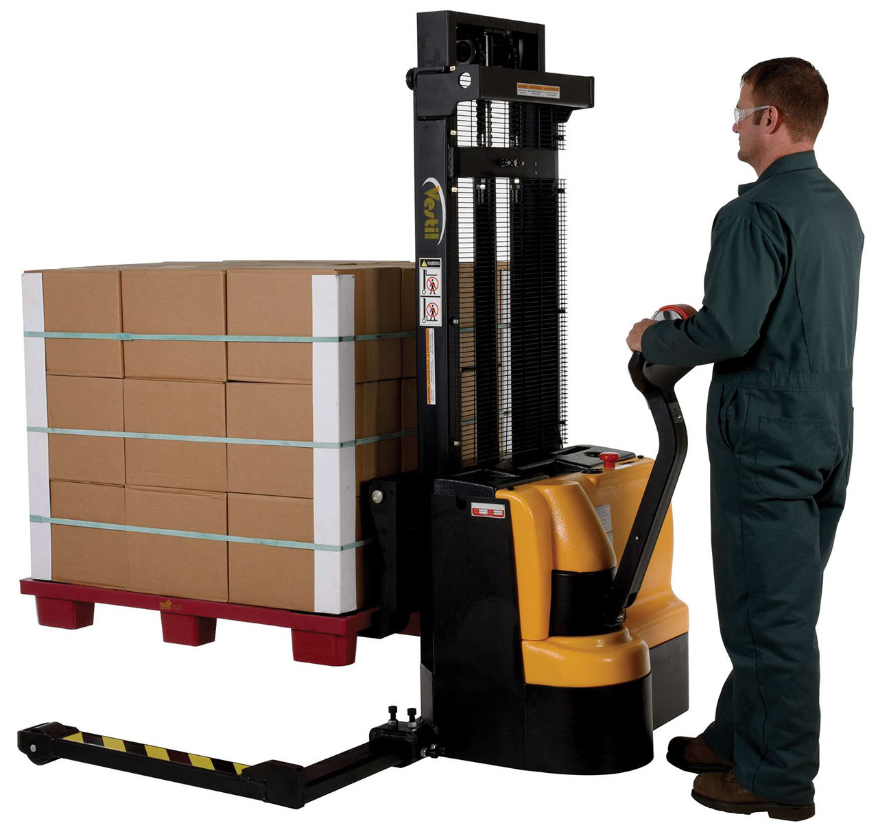 Vestil Double Mast Stackers with Powered Drive & Powered Lift - Light Tool Supply